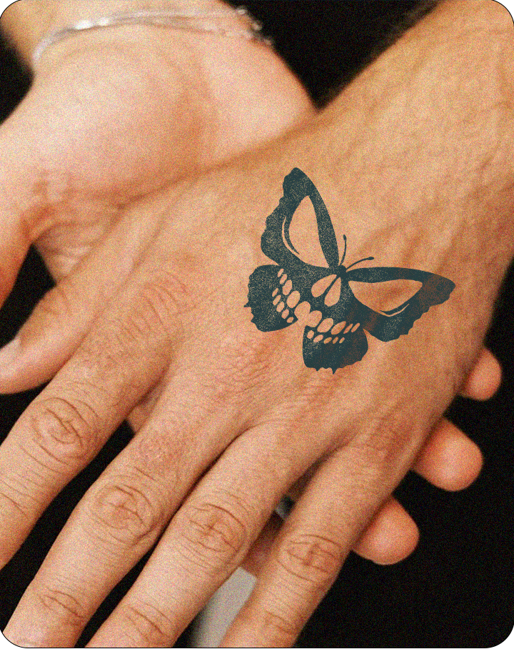 Skull Butterfly Tattoo | Skull Butterfly Temporary Tattoo – INKHUB