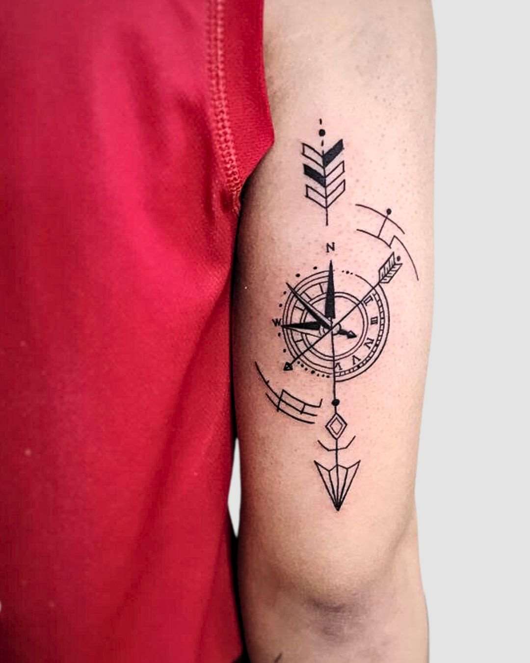 Arm Compass Semi Permanent Tattoo Long Lasting Temporary Tattoos