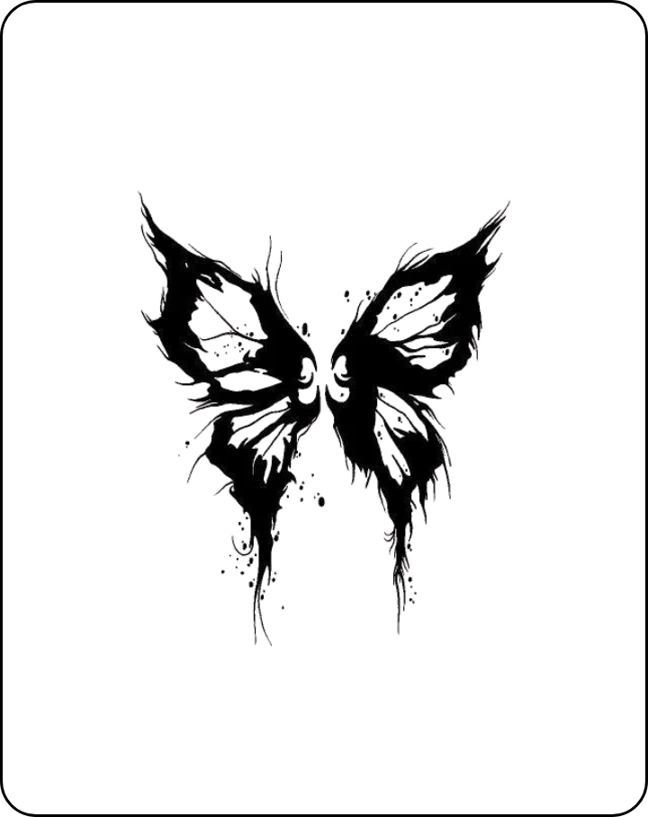 Satanic Butterfly Tattoos Neo Tribal Y2k Tattoo Butterfly Shape. Cyber